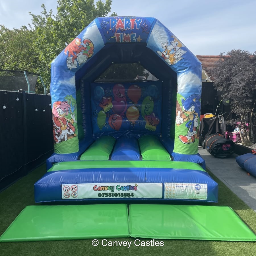 10ft x 12ft Green and Blue Sonic The Hedgehog Bouncy Castle - Bouncy ...