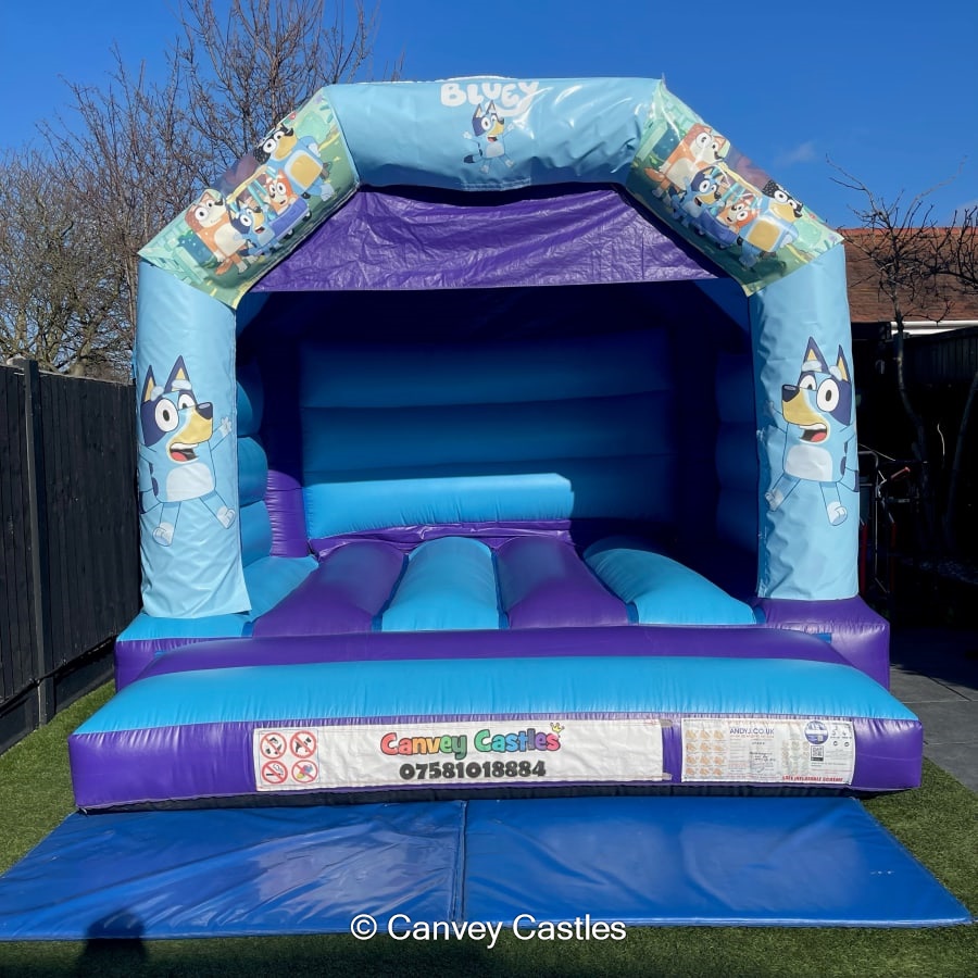 12ft x 12ft Light Blue and Purple Bluey Bouncy Castle - Bouncy Castle ...