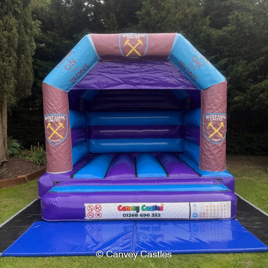 12ft x 12ft Light Blue and Purple West Ham United F.C Bouncy Castle ...