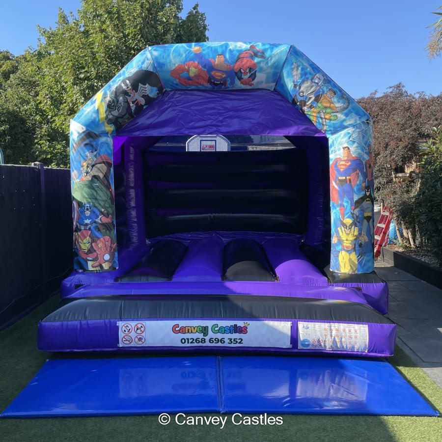 12ft x 12ft Black and Purple Avengers Bouncy Castle - Bouncy Castle ...
