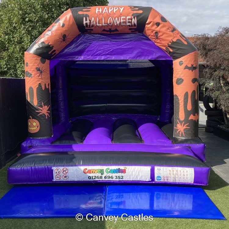 12ft x 12ft Black and Purple Happy Halloween Bouncy Castle - Bouncy ...