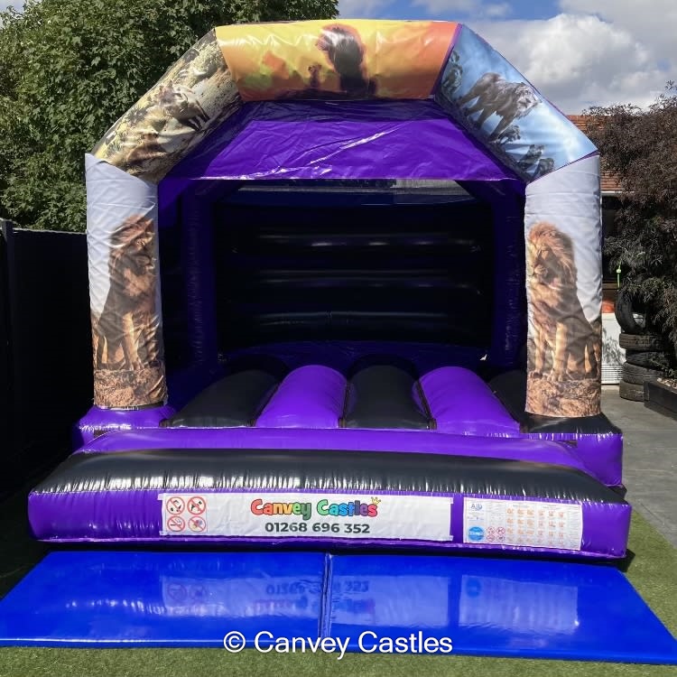 12ft x 12ft Black and Purple Lion King Bouncy Castle - Bouncy Castle ...