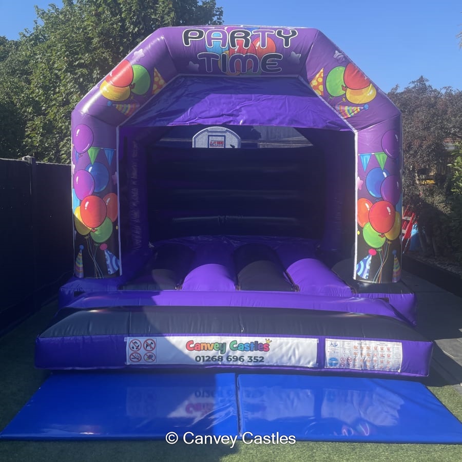 12ft x 12ft Black and Purple Party Time Bouncy Castle - Bouncy Castle ...