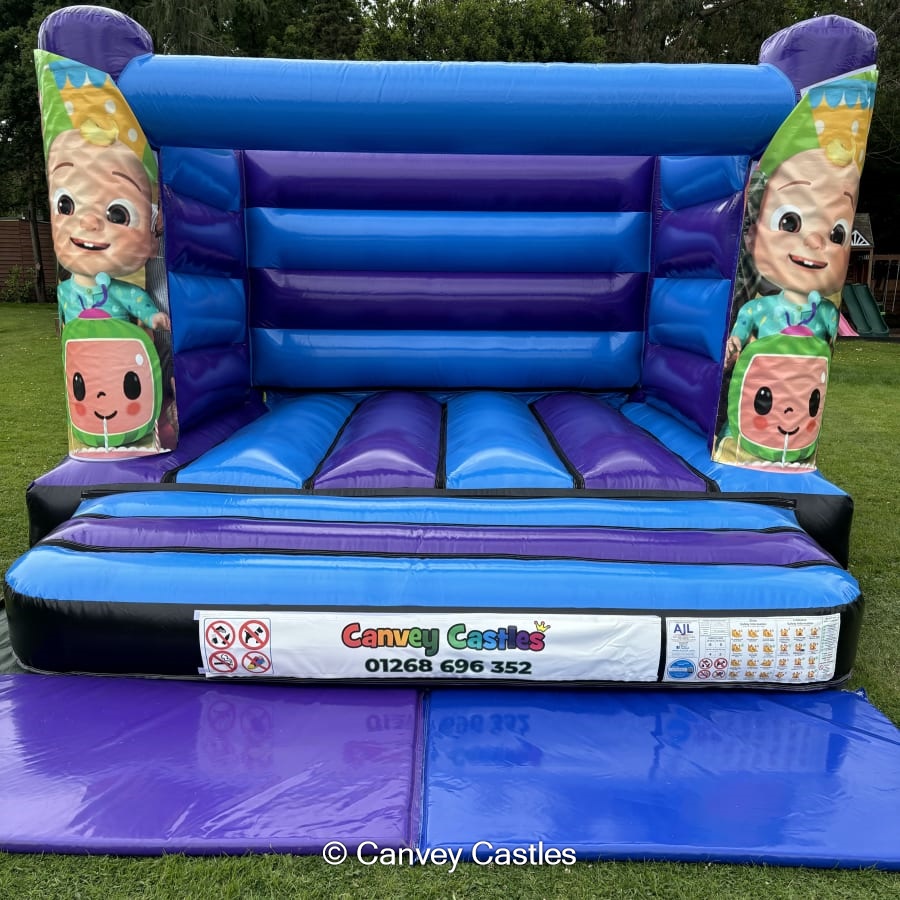 12ft x 12ft blue and purple Cocomelon low height base - Bouncy Castle ...