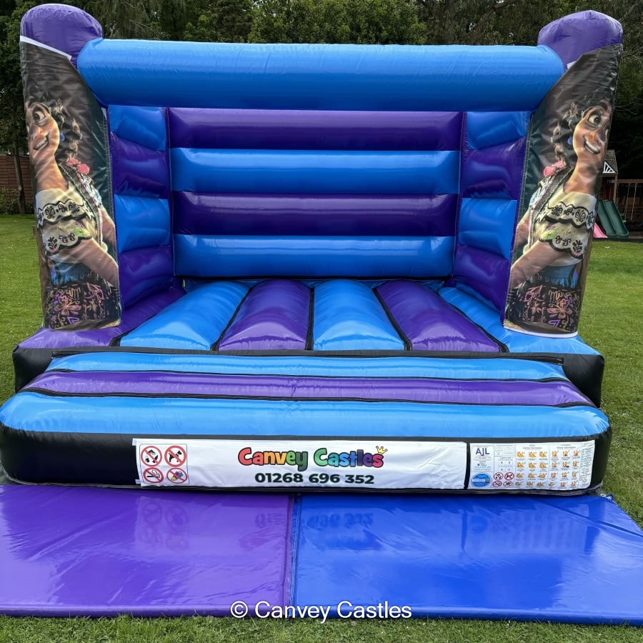 12ft x 12ft Blue and Purple Encanto Low Height Bouncy Castle - Bouncy ...