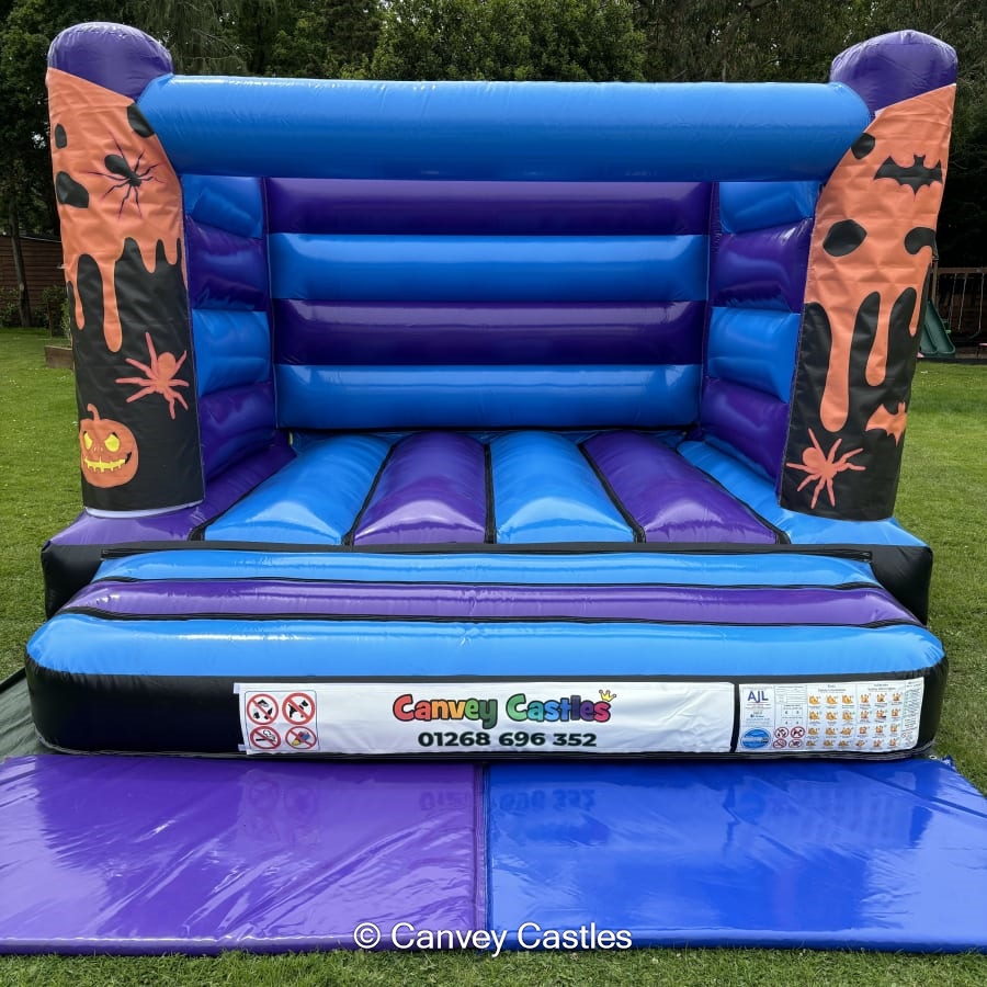 12ft x 12ft Blue and Purple Halloween Low Height Bouncy Castle - Bouncy ...