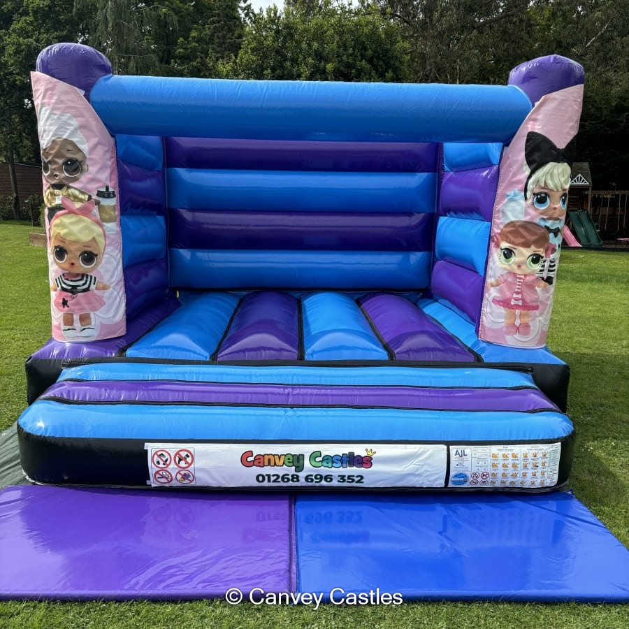 12ft x 12ft Blue and Purple LOL Dolls Design 1 Low Height Bouncy Castle ...