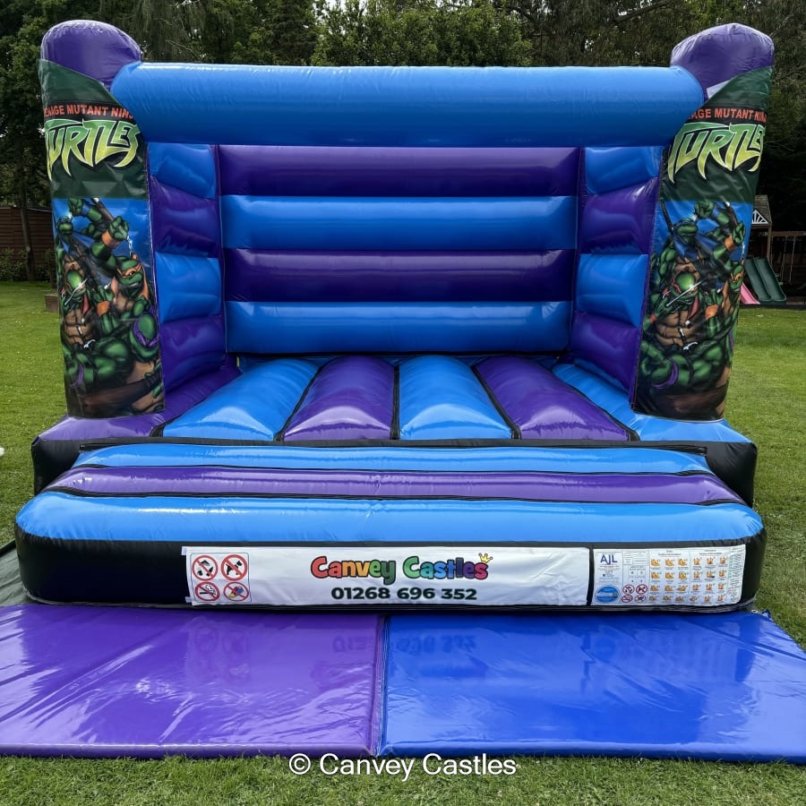 12ft x 12ft Blue and Purple Ninja Turtles Low Height Bouncy Castle ...