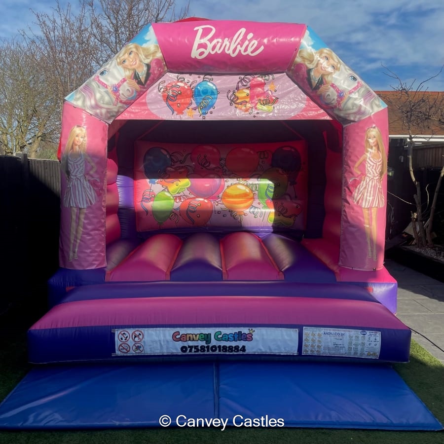 12ft x 12ft Pink and Purple Barbie Bouncy Castle - Bouncy Castle Hire ...