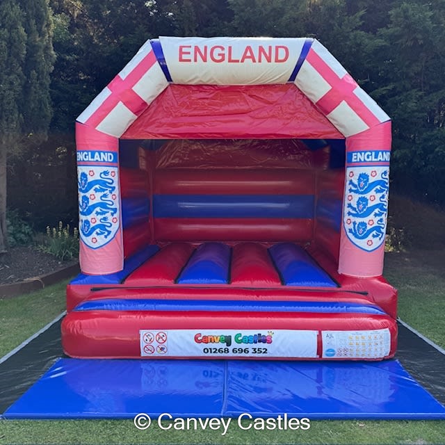 12ft x 12ft Blue and Red England Bouncy Castle - Bouncy Castle Hire in ...