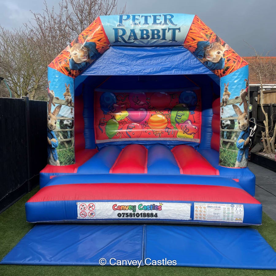 12ft x 12ft Blue and Red Peter Rabbit Bouncy Castle - Bouncy Castle ...