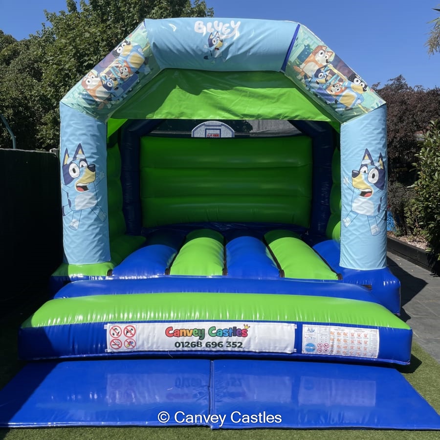 12ft x 12ft Green and Blue Bluey Bouncy Castle - Bouncy Castle Hire in ...