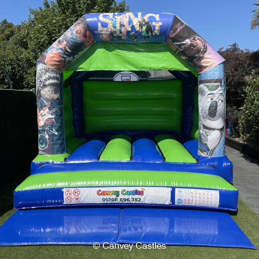 12ft x 12ft Green and Blue Sing Bouncy Castle - Bouncy Castle Hire in ...