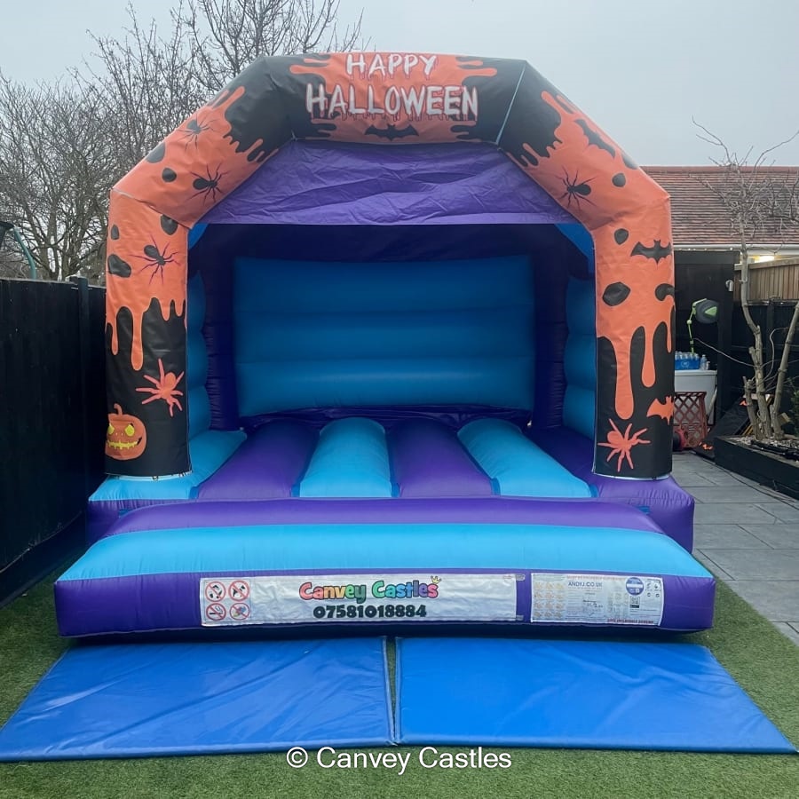 12ft x 12ft Light Blue and Purple Halloween Bouncy Castle - Bouncy ...