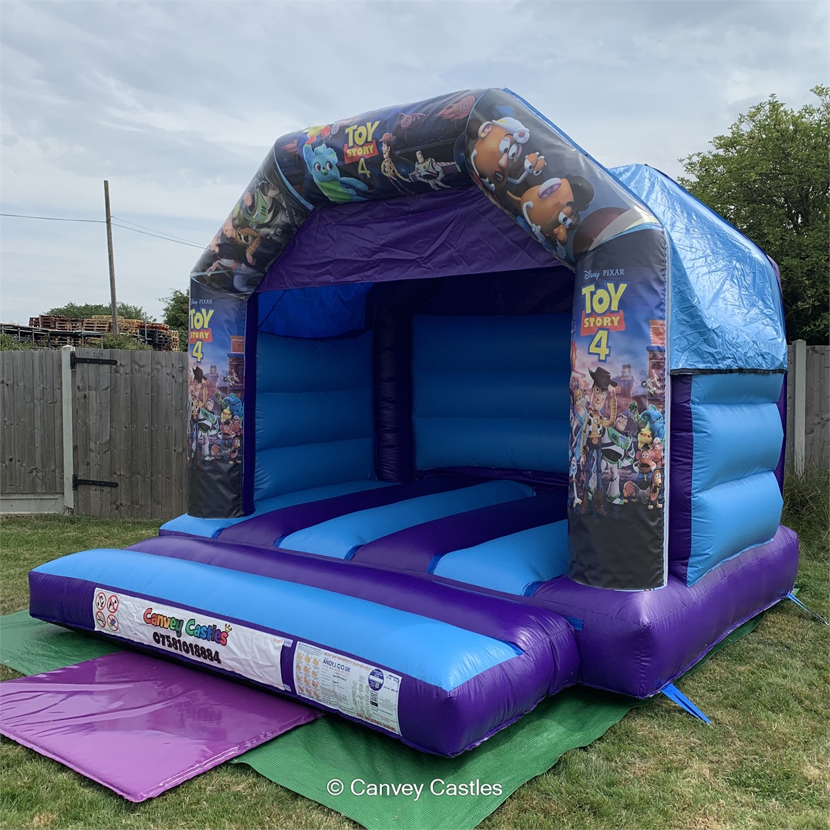 12ft x 12ft Light Blue and Purple Toy Story 4 Bouncy Castle - Bouncy ...
