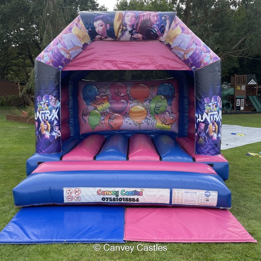 12ft x 12ft Pink and Blue K-Pop Demon Hunters Bouncy Castle - Bouncy ...
