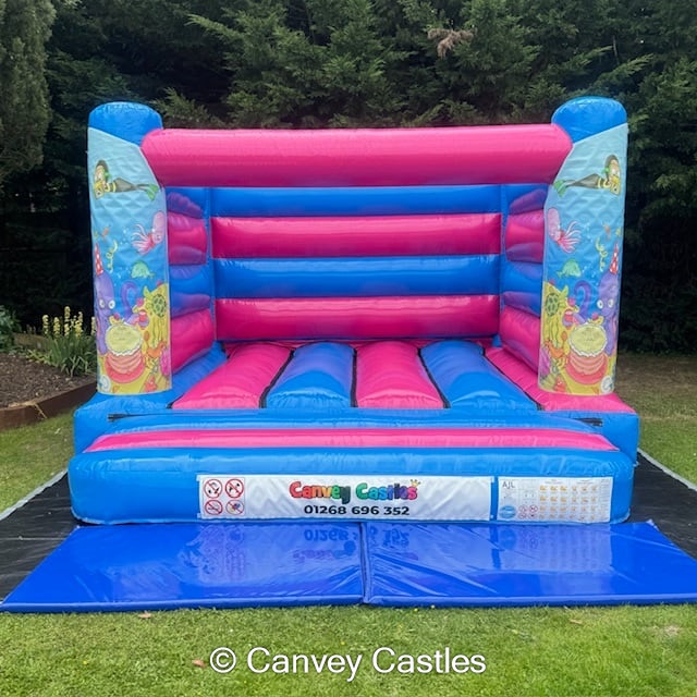 12ft x 12ft Pink and Blue Low Height Under the Sea Bouncy Castle ...