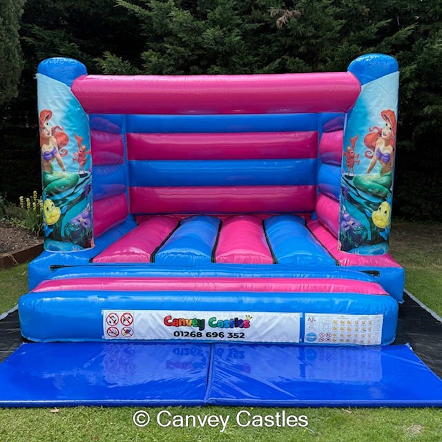 12ft x 12ft Pink and Blue Low Height Little Mermaid Bouncy Castle ...