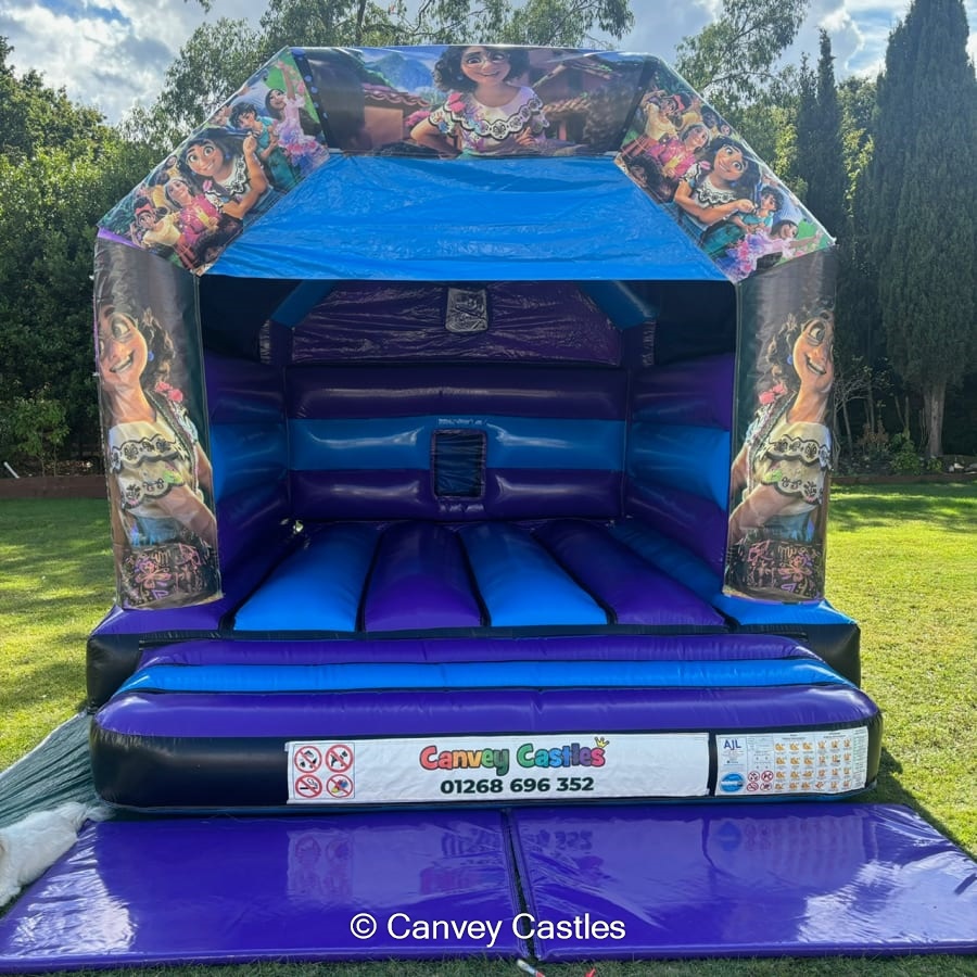 12ft x 15ft Blue and purple Encanto bouncy castle - Bouncy Castle Hire ...