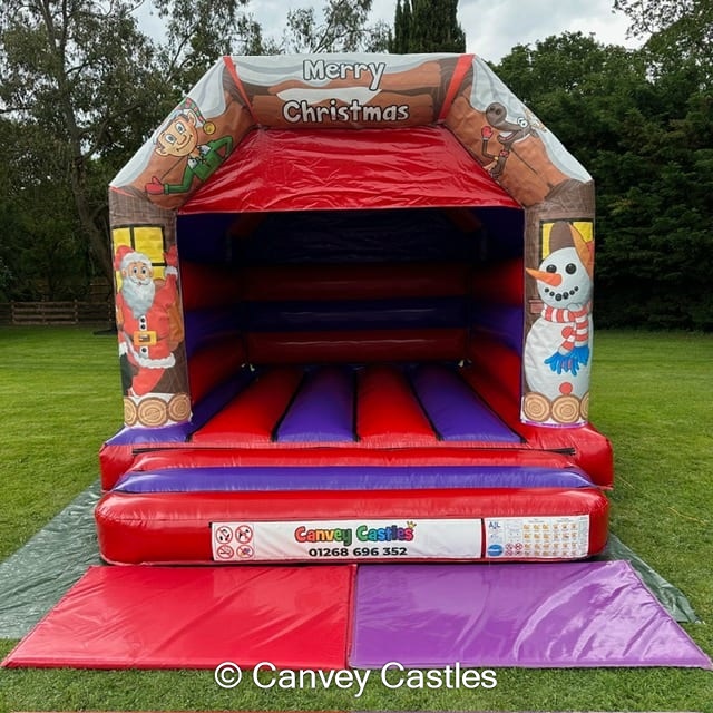 12ft x 15ft red and purple Merry Christmas Bouncy Castle - Bouncy ...