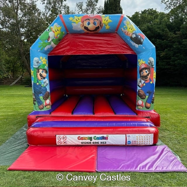 12ft x 15ft red and purple Super Mario Bouncy Castle - Bouncy Castle ...