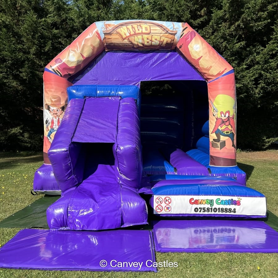 12ft x 17ft Blue and Purple Country and Western Combo Bouncy Castle ...
