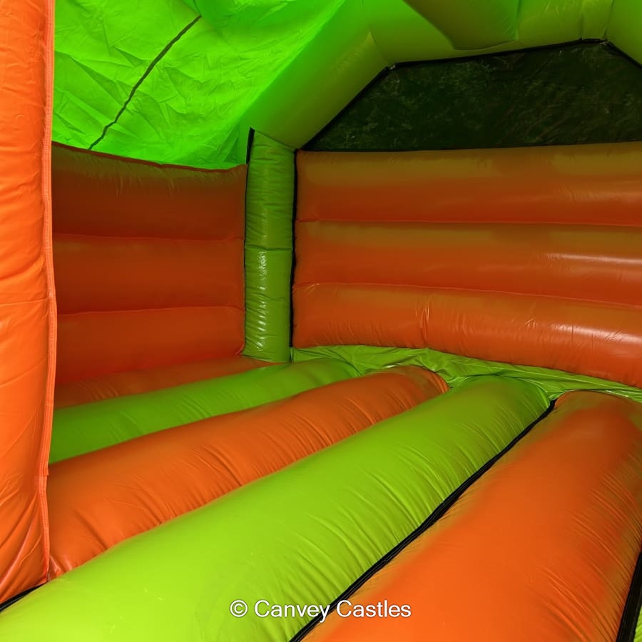 12ft x 17ft Orange and Green Country and Western Slide Combo Bouncy Castle - Bouncy Castle Hire ...