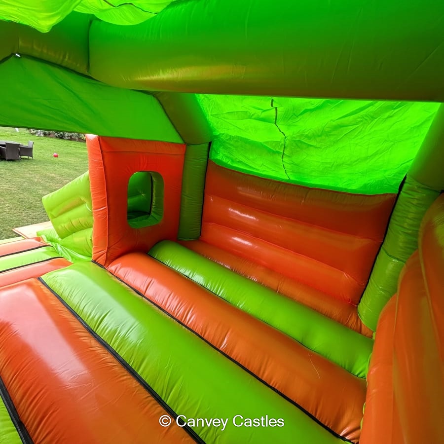 12ft x 17ft Orange and Green Hulk Slide Combo Bouncy Castle - Bouncy ...