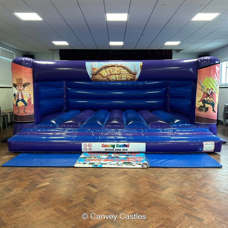 19ft x 18ft Blue and Purple Country and Western Bouncy Castle (low ...