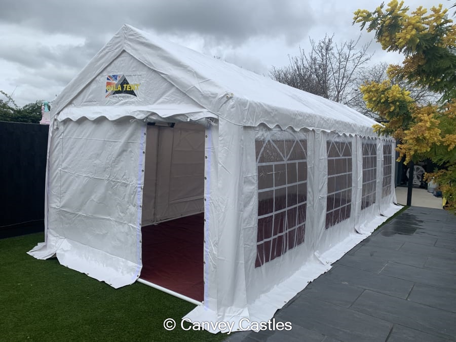 3m x 8m White PVC Marquee - Bouncy Castle Hire in Essex | Canvey Castles