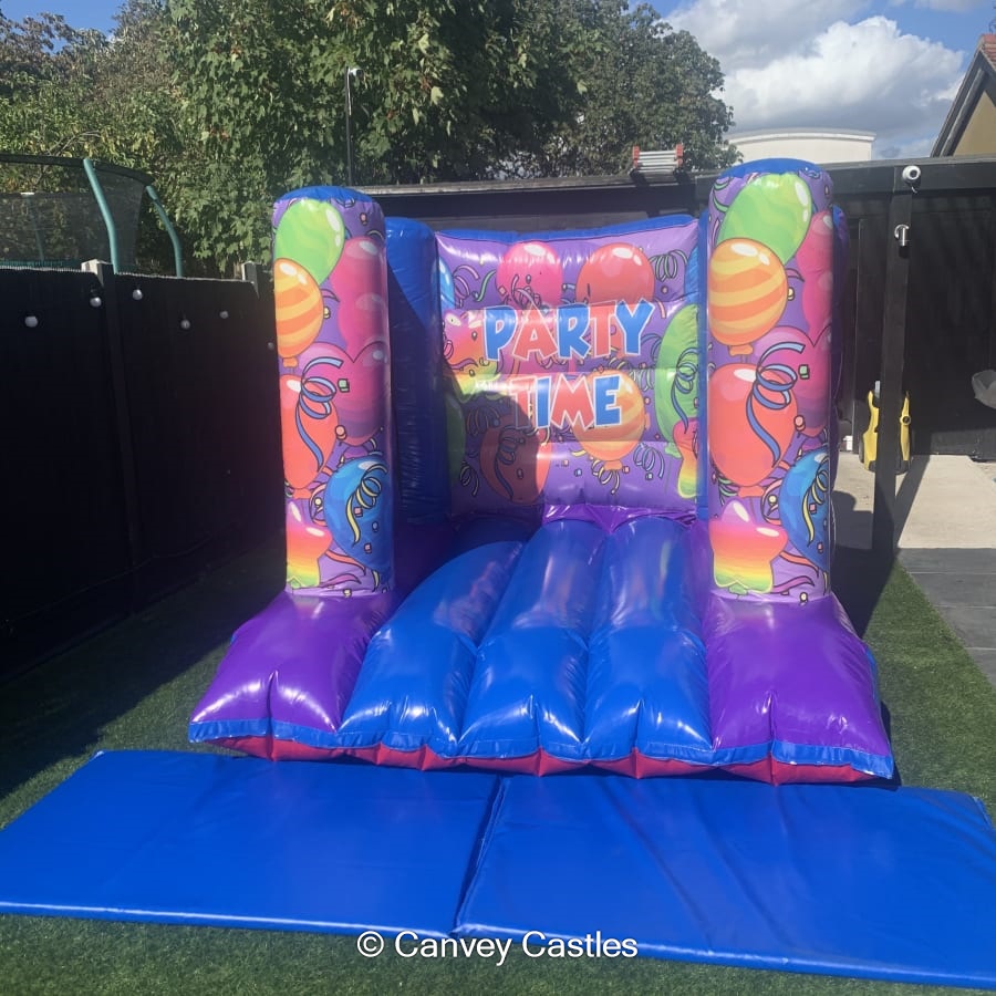 Extra Small Blue and Purple Party Time Bouncy Castle Hire Essex