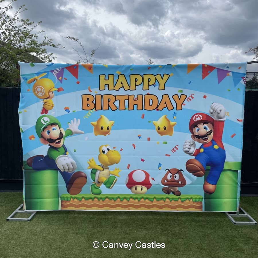 Super Mario Bros Backdrop - Bouncy Castle Hire in Essex | Canvey Castles