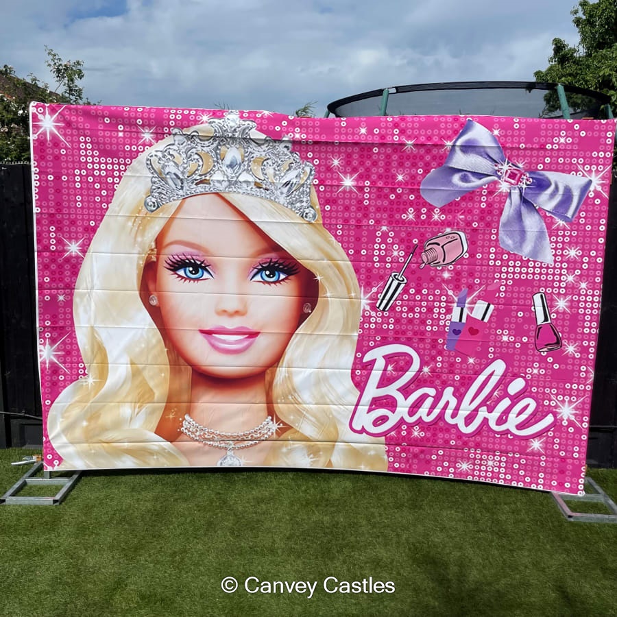 Barbie Backdrop - Bouncy Castle Hire in Essex | Canvey Castles