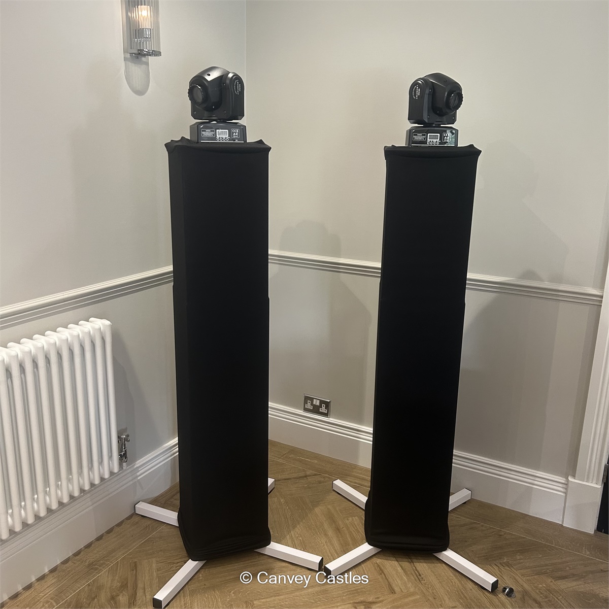 DJ Plinth Stands with Gobo Party Light (Pair) - Bouncy Castle Hire in ...