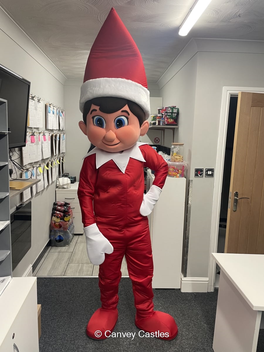 Elf on Shelf Mascot costume - Bouncy Castle Hire in Essex | Canvey Castles