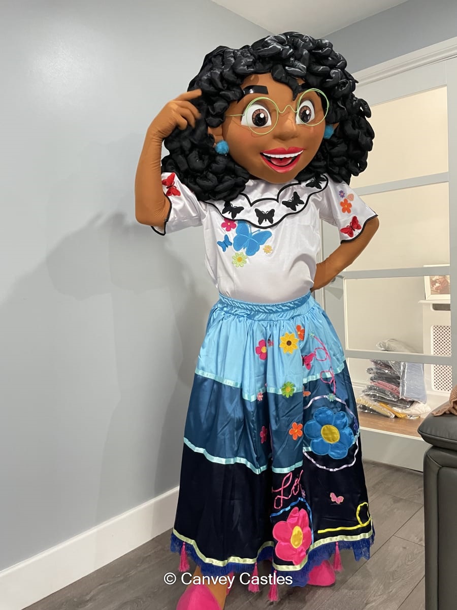 Encanto Mirabel Mascot Costume - Bouncy Castle Hire in Essex | Canvey ...