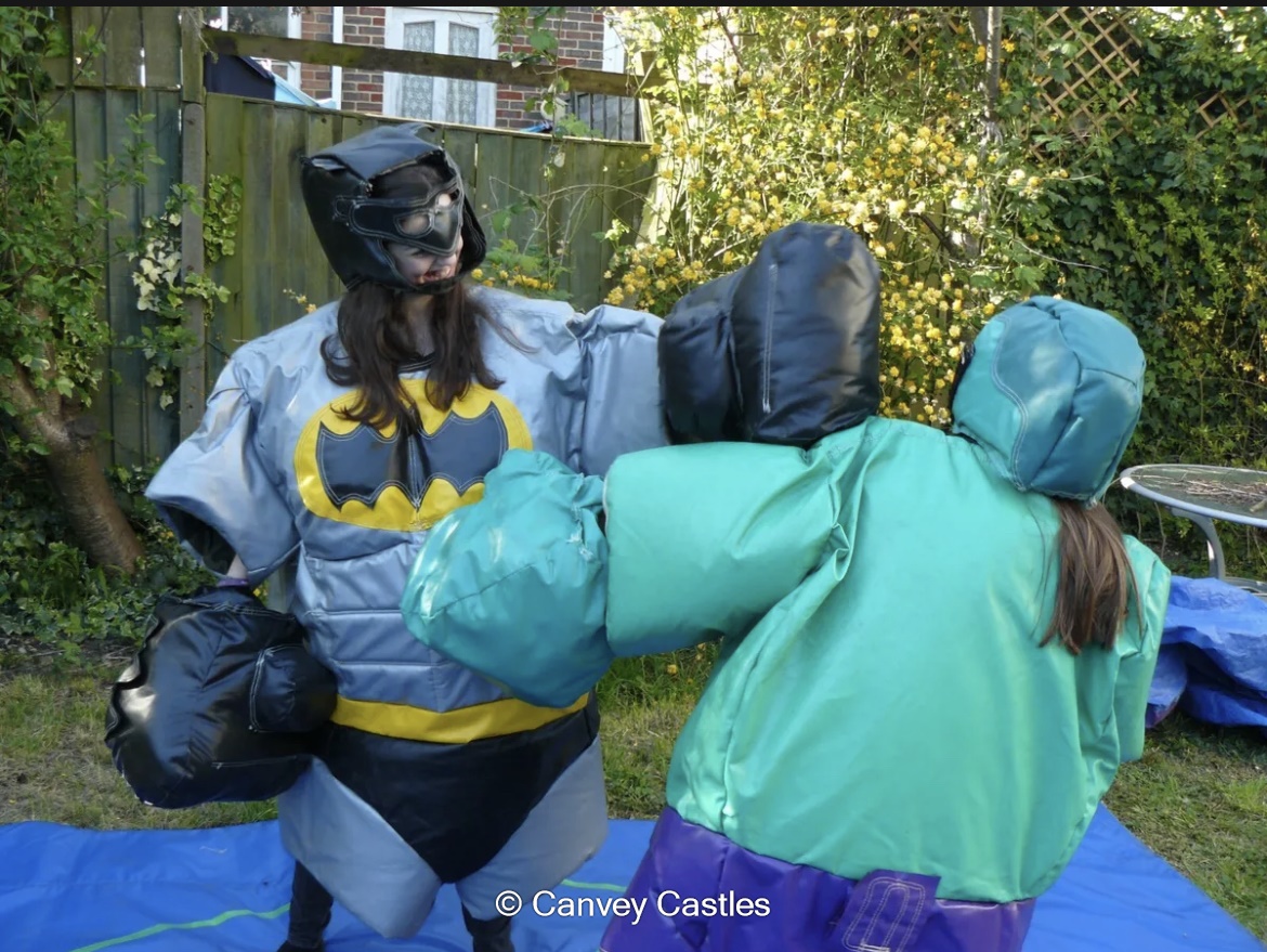 Family Super Hero Sumo Suits - Bouncy Castle Hire in Essex