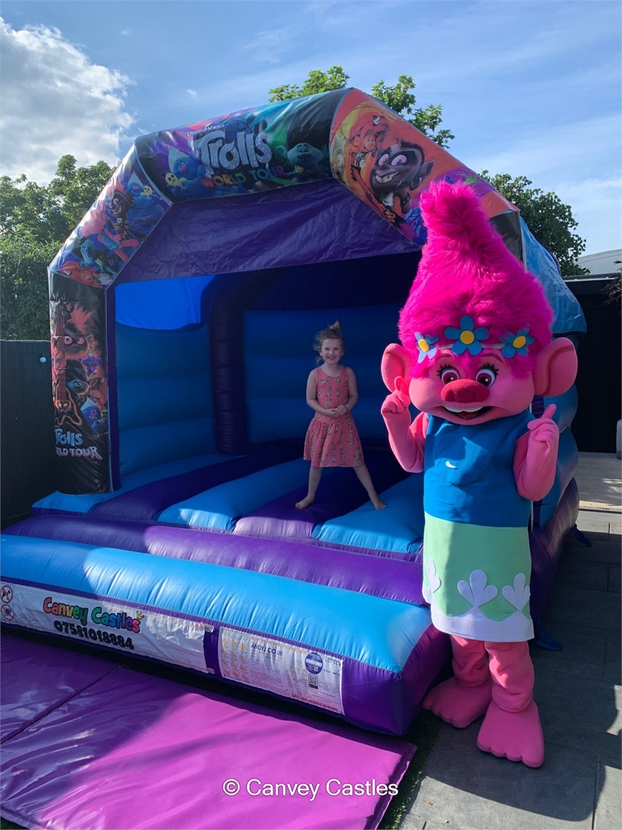 Poppy Troll Mascot costume - Bouncy Castle Hire in Essex | Canvey Castles
